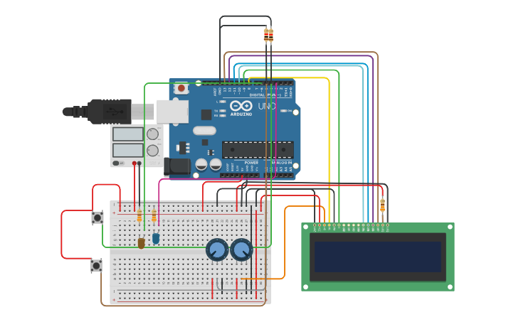 Circuit design arduino leds potenciometro analogico - Tinkercad