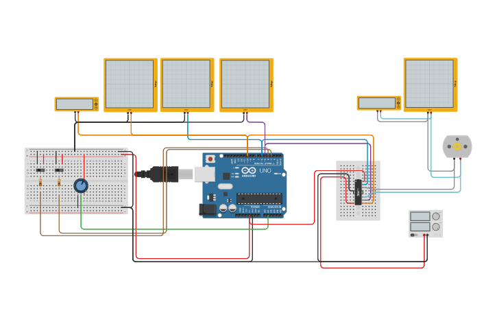 Circuit design 1 Moteurs CC / Information - Energie | Tinkercad