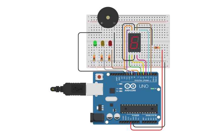 Circuit design Traffic Light Control System_G4_STEM 1 - Tinkercad