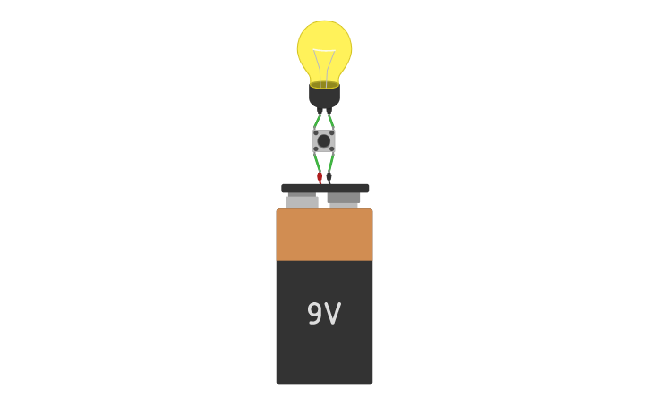 Circuit design Light Bulb Battery | Tinkercad
