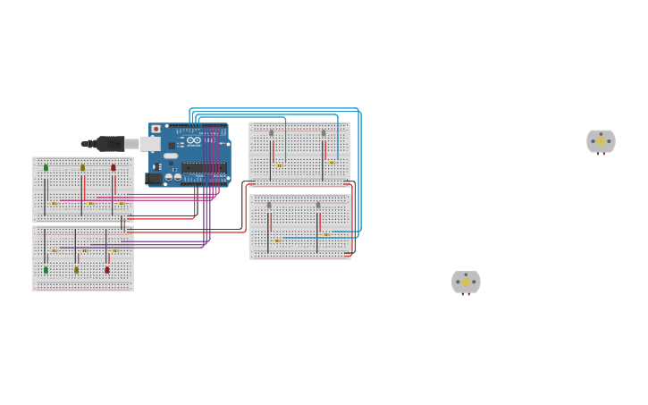 Circuit design Semaforo - Tinkercad