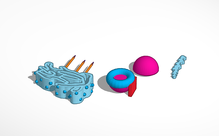 3D design rough endoplasmic reticulum and ribosome - Tinkercad