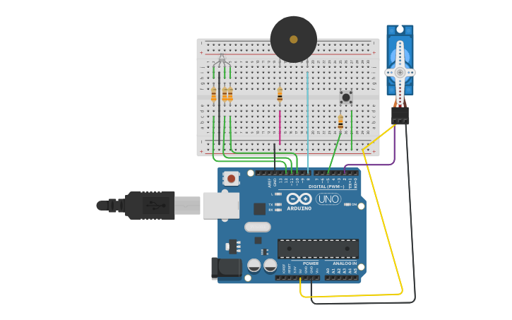 Circuit design Exame Arduino II - Martín Amigo Rivadabia 1BAC A - Tinkercad