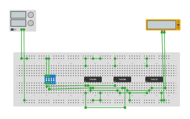 Circuit design XOR using AOI logic - Tinkercad