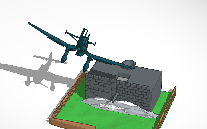 3D design World War 2 D-Day bunker - Tinkercad