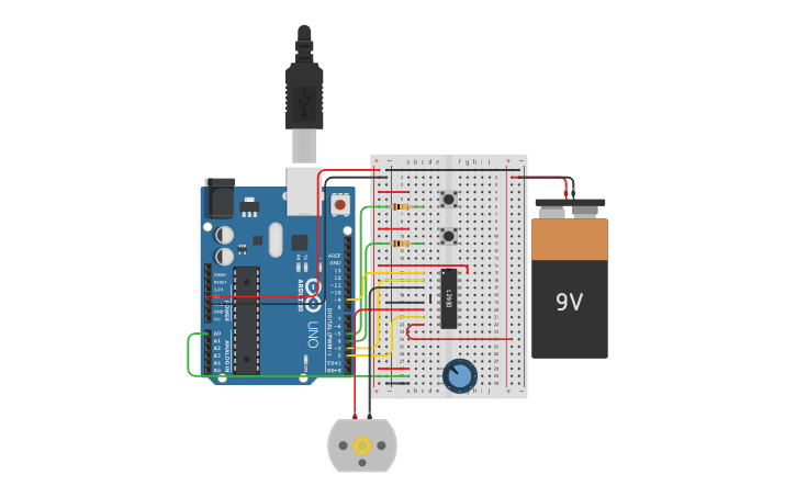 Circuit design Motor Controller - Tinkercad