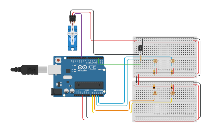 Circuit design Copy of Painel solar - Tinkercad