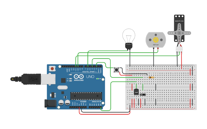 Circuit design Smart Fridge - Tinkercad