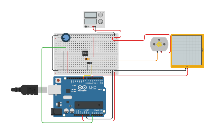 Circuit design Controle de Motor CC - Felipe de Lima Missassi | Tinkercad