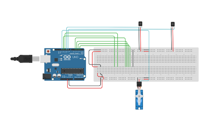 Circuit design Smart Parking System - Tinkercad