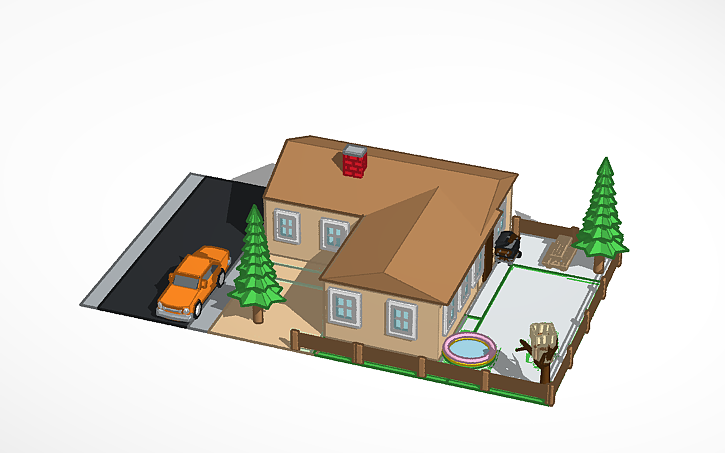 3D design Realistic House - Tinkercad