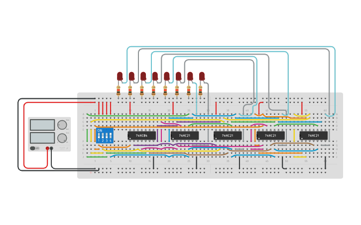 Circuit design 3 to 8 Decoder - Tinkercad