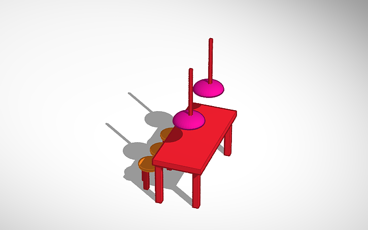 3D design table and stools | Tinkercad