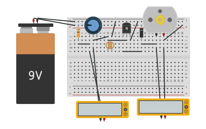 Circuit design transistor - Tinkercad
