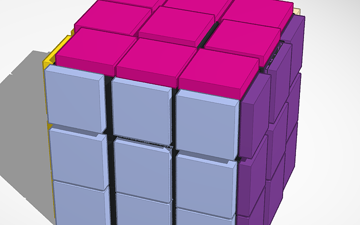 3D design rubiks cube with different colours - Tinkercad