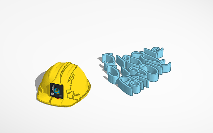 3D design exotic yellow helmet - Tinkercad
