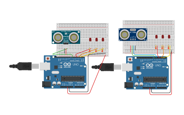 Circuit Design Ultrasonic Distance Sensor Led Bar Graph Blocks