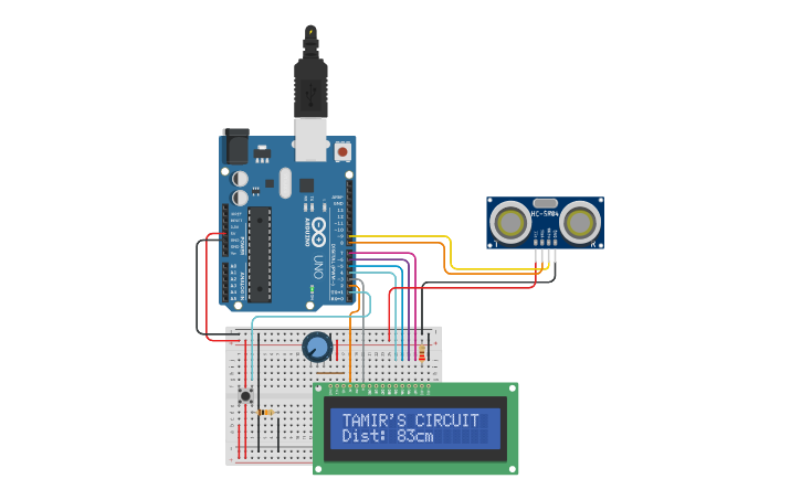 Circuit design Copy of Simple Ultrasonic Distance with LCD Display ...