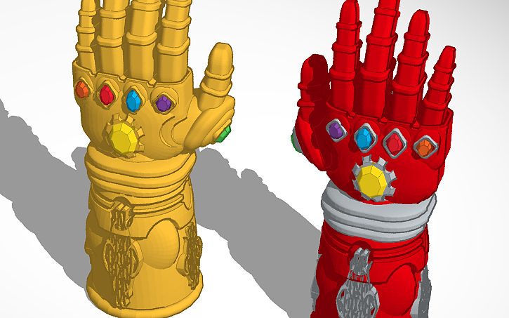 3D design infinity gauntlets - Tinkercad