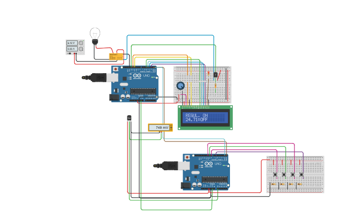 Circuit design Projet L1 SPI - Liaison série - Tinkercad
