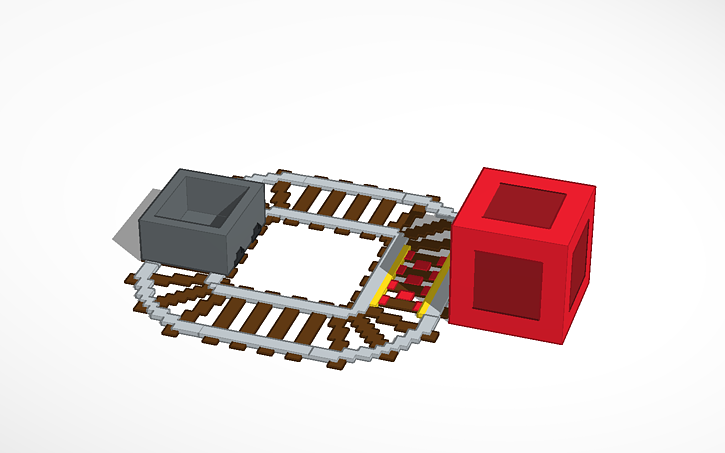 3D design Minecraft Rails and Minecart | Tinkercad