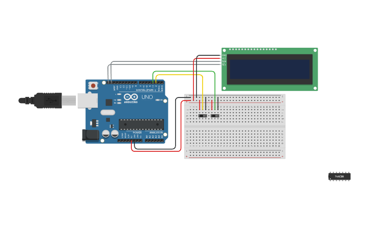 Circuit design Switch LCD Tugas - Tinkercad
