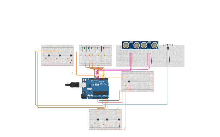 Circuit design While loop vending machine | Tinkercad