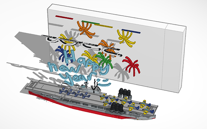 3D design Happy new year - Tinkercad