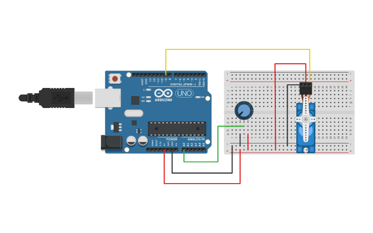 Circuit design Controlando um Servo Motor Através do Potenciometro | Tinkercad