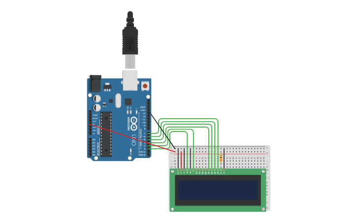 Circuit design U3T6. Task 6. Arduino. LCD - Allison Tinajero | Tinkercad