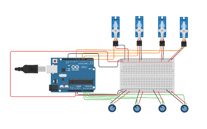 Circuit design Desafio 5 - Curso Arduino IFSPBRA | Tinkercad