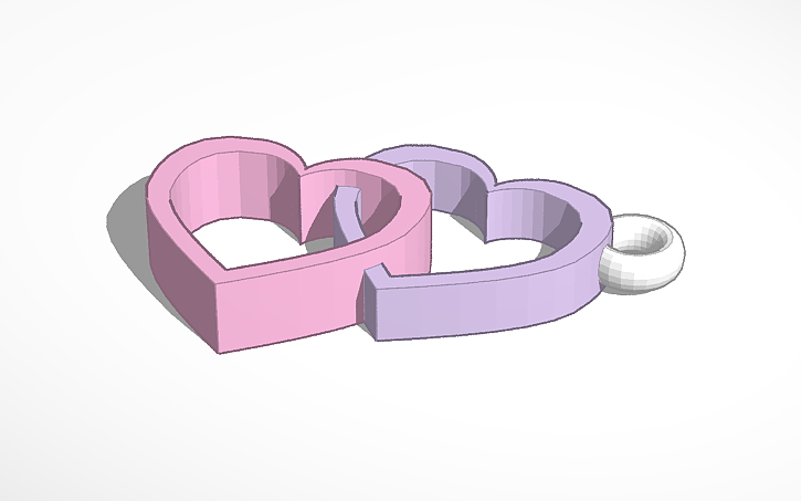 3D design Two Hearts Charm | Tinkercad