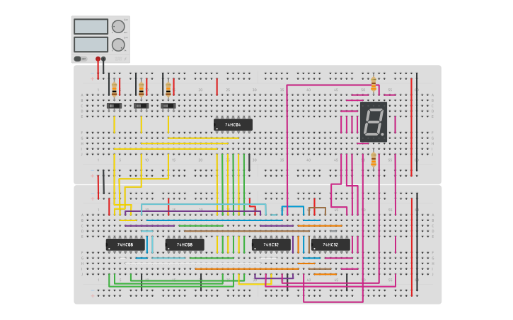 Circuit design LCD-LEE-7-Segment Decoder Circuit - Tinkercad