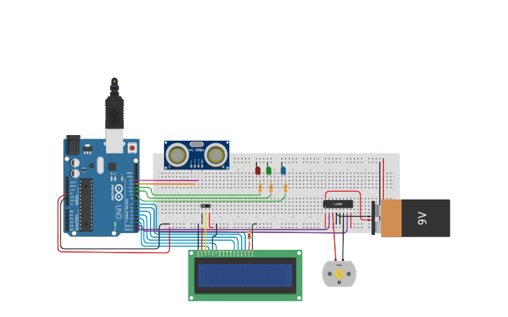 Circuit design Examen Microcontrolador - Tinkercad