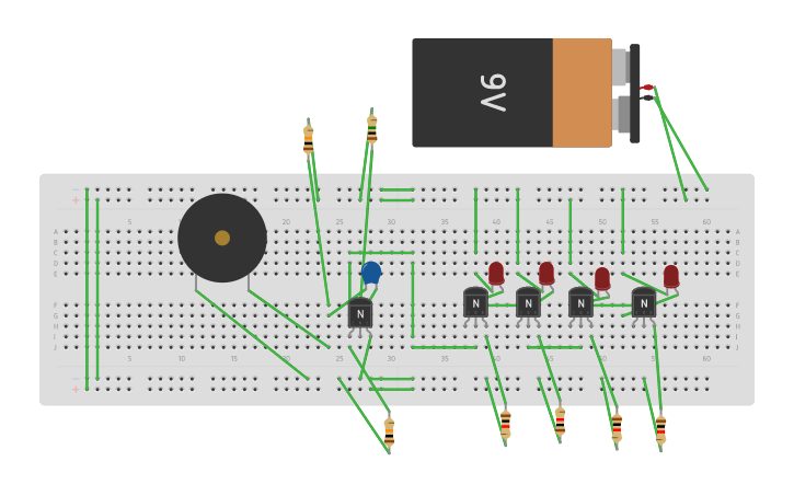 Circuit design Music Operated Dancing LEDs - Tinkercad