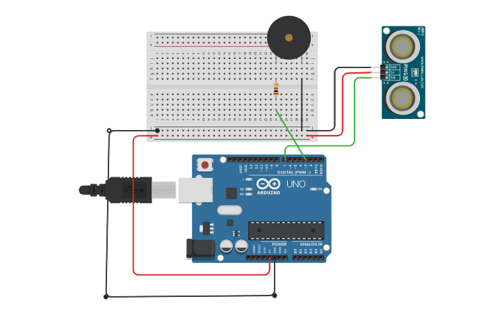 Circuit design ultrasonic_piezo - Tinkercad