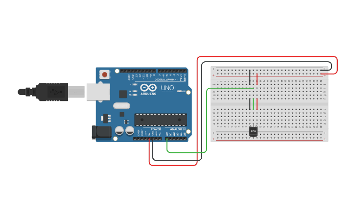 Circuit design TEMPERATURE SENSOR - Tinkercad