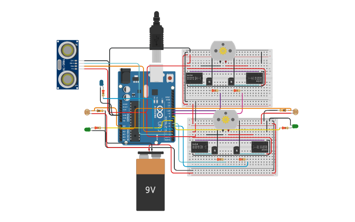 Circuit design Robot Bluetooth - Tinkercad