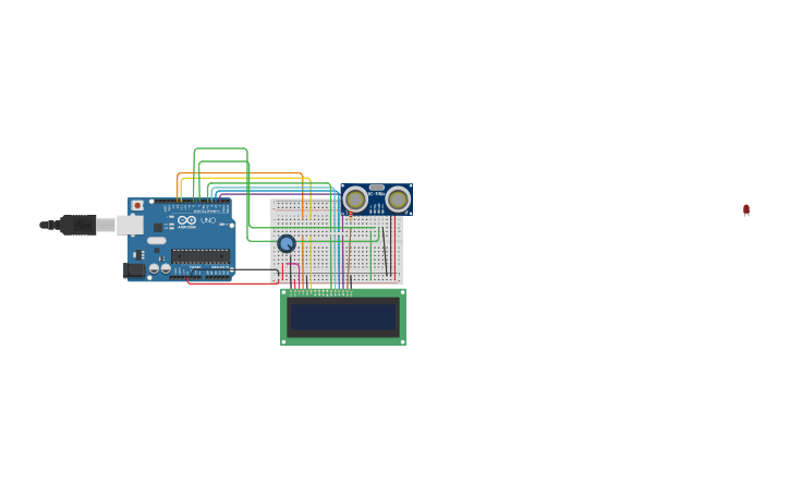 Circuit design Copy of SENSOR ULTRA SONICO HC | Tinkercad