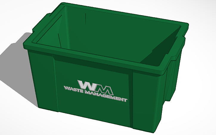3D design Waste Management Recycling Bin (18 gallon) - Tinkercad