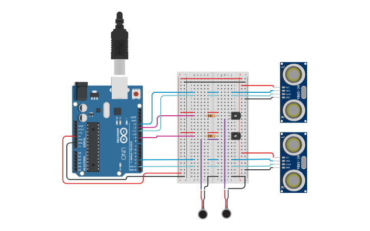 Circuit Design 5 12 4 Ultrasonic Sensor Ve Vibration Motor Tinkercad