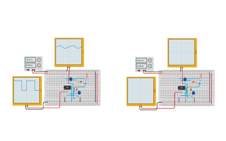 Circuit design MOD5_Astable 555 Timer | Tinkercad