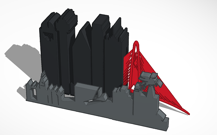 3D design Dallas Skyline 2D - Tinkercad
