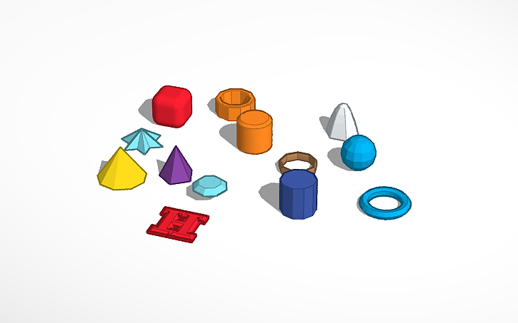 3D design shape-valikko - Tinkercad