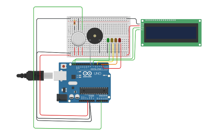 Circuit design Air Quality - Tinkercad