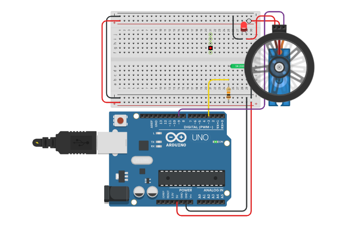 Circuit design Controlling Servo motor with tilt sensor | Tinkercad Circuit design Controlling Servo motor with tilt sensor | Tinkercad