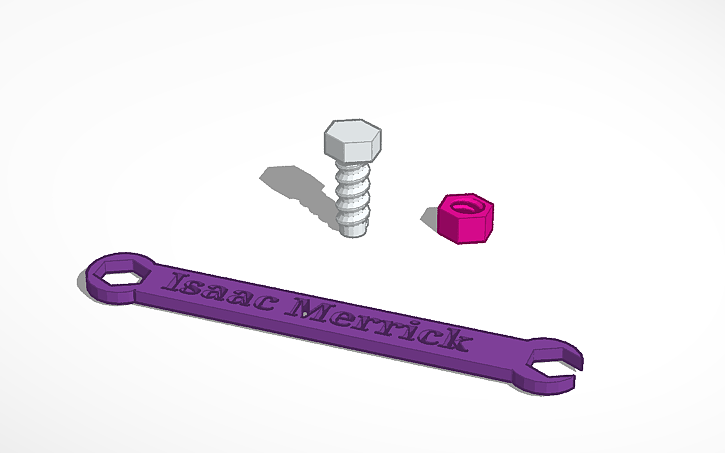 3D design Isaac Merrick wrench and nut period 8 | Tinkercad