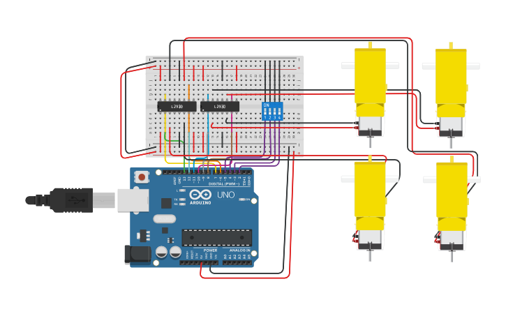 Circuit Design 4x4 Tinkercad