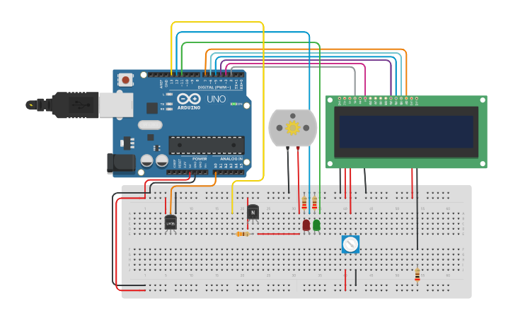 Circuit design Smart Plant Watering System - Tinkercad