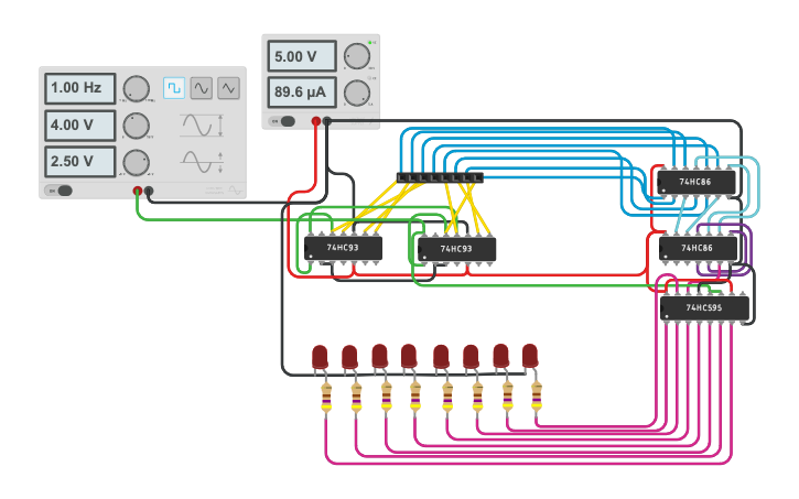 Circuit design Thue-Morse Sequence generator - Tinkercad